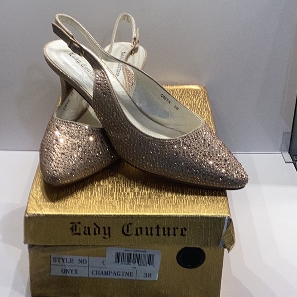 Lady Couture | Shoes | Lady Couture Crystal Encrusted Champagne ...